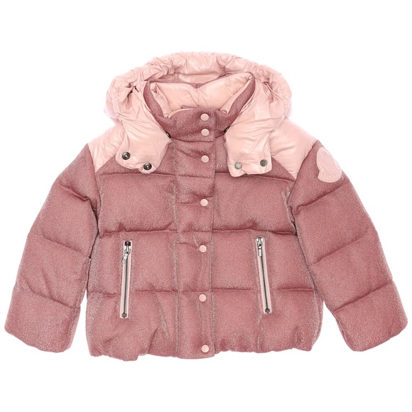 Moncler | Jackets & Coats | Moncler Girls Pink Sparkle Chouette Jacket ...